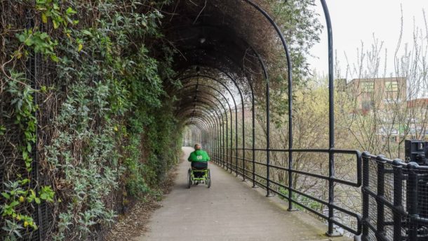 Julia Bradbury enjoys the Five Weirs Canal Walk in Sheffield.